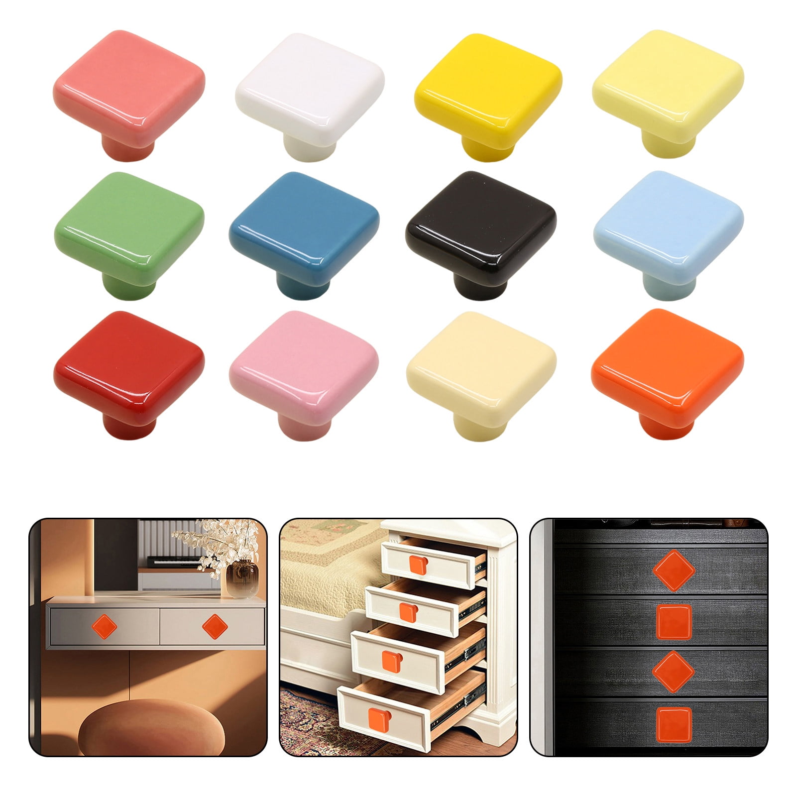 Cabinet Handle Ceramic Drawer Pull Ceramic Cabinet Handle - Square ...