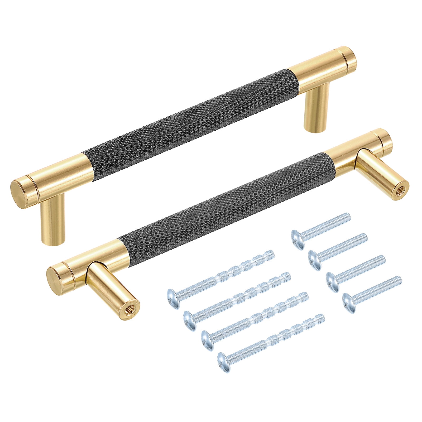 Cabinet Handles, 10Pcs 5" - Aluminum Alloy Knurled Pulls, Champagne ...