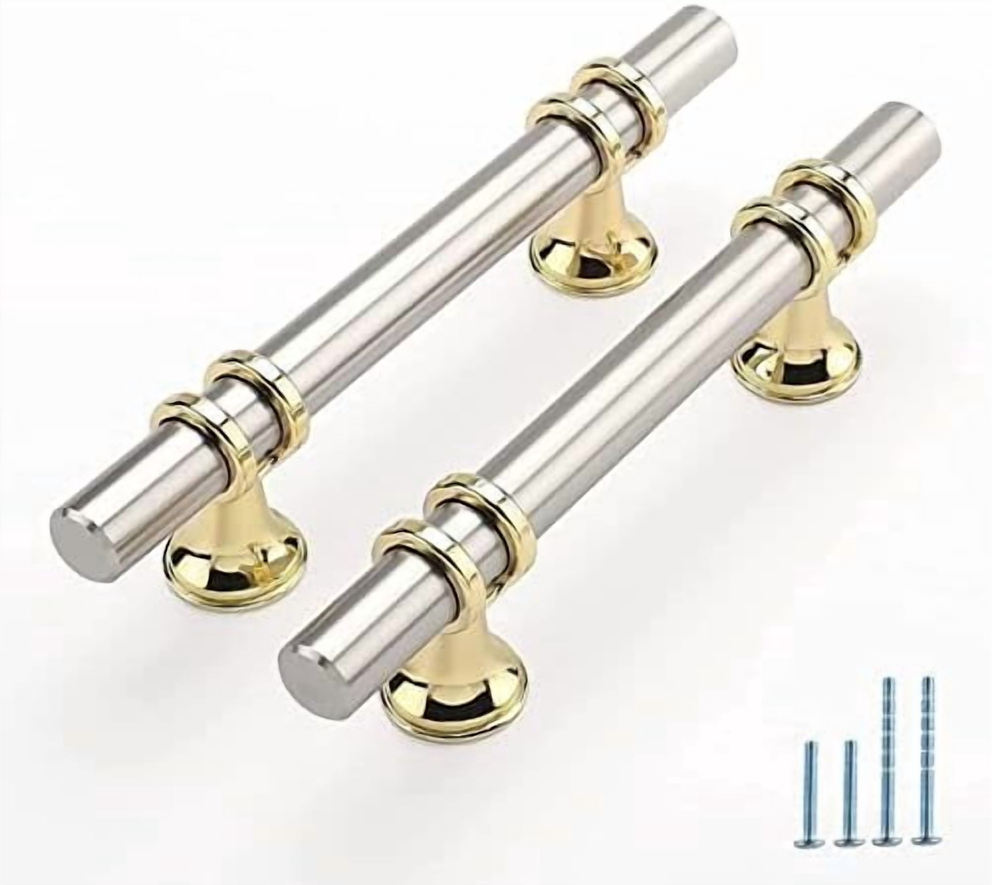 Cabinet Handles Drawer Pulls and Knobs, 10Pack Brushed Nickel and Gold ...