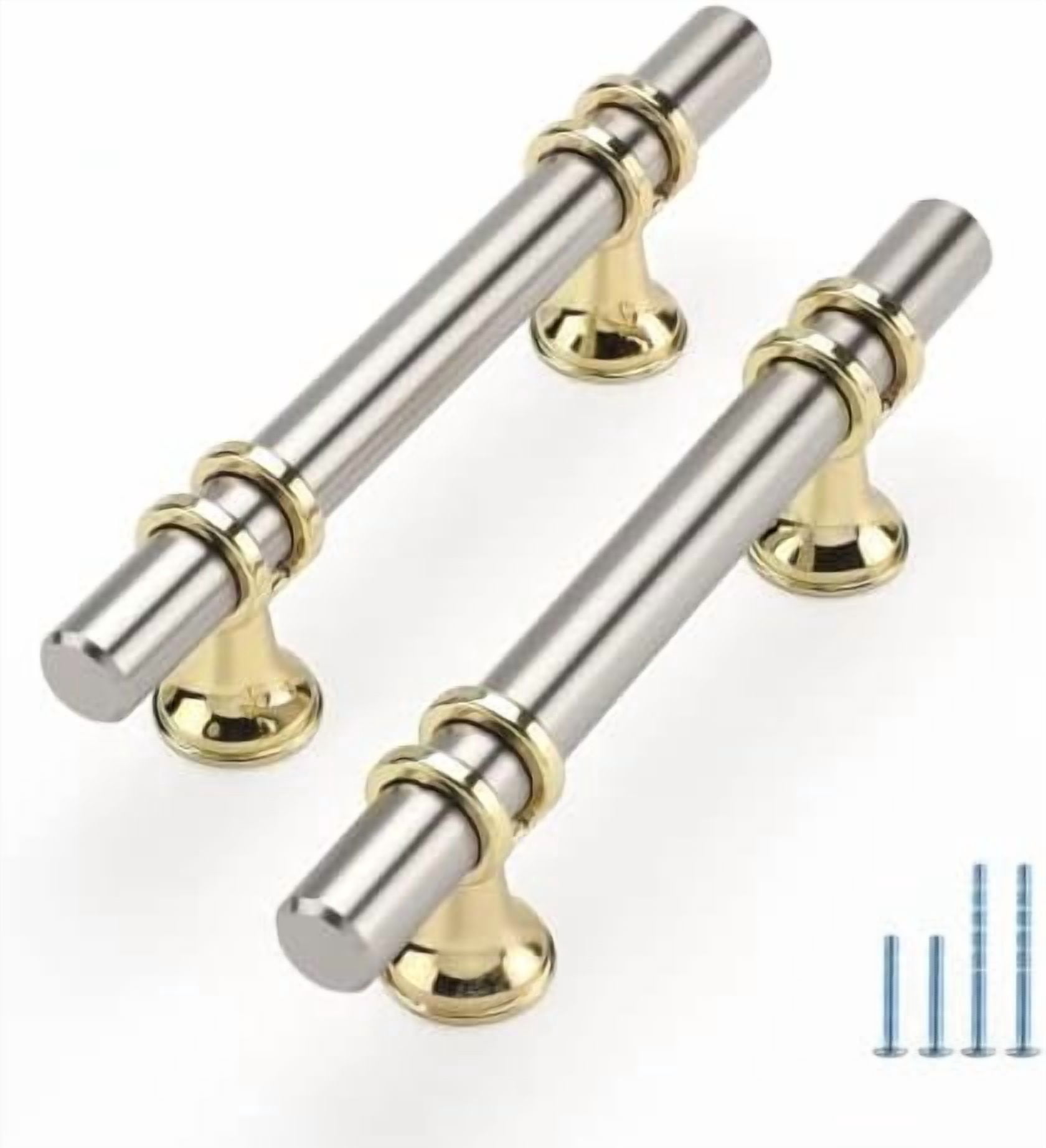 Cabinet Handles Drawer Pulls and Knobs, 25Pack Brushed Nickel and Gold ...