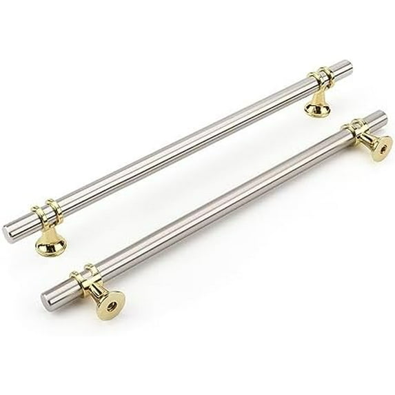 Cabinet Handles Drawer Pulls and Knobs, 2Pack Brushed Nickel and Gold 8 ...