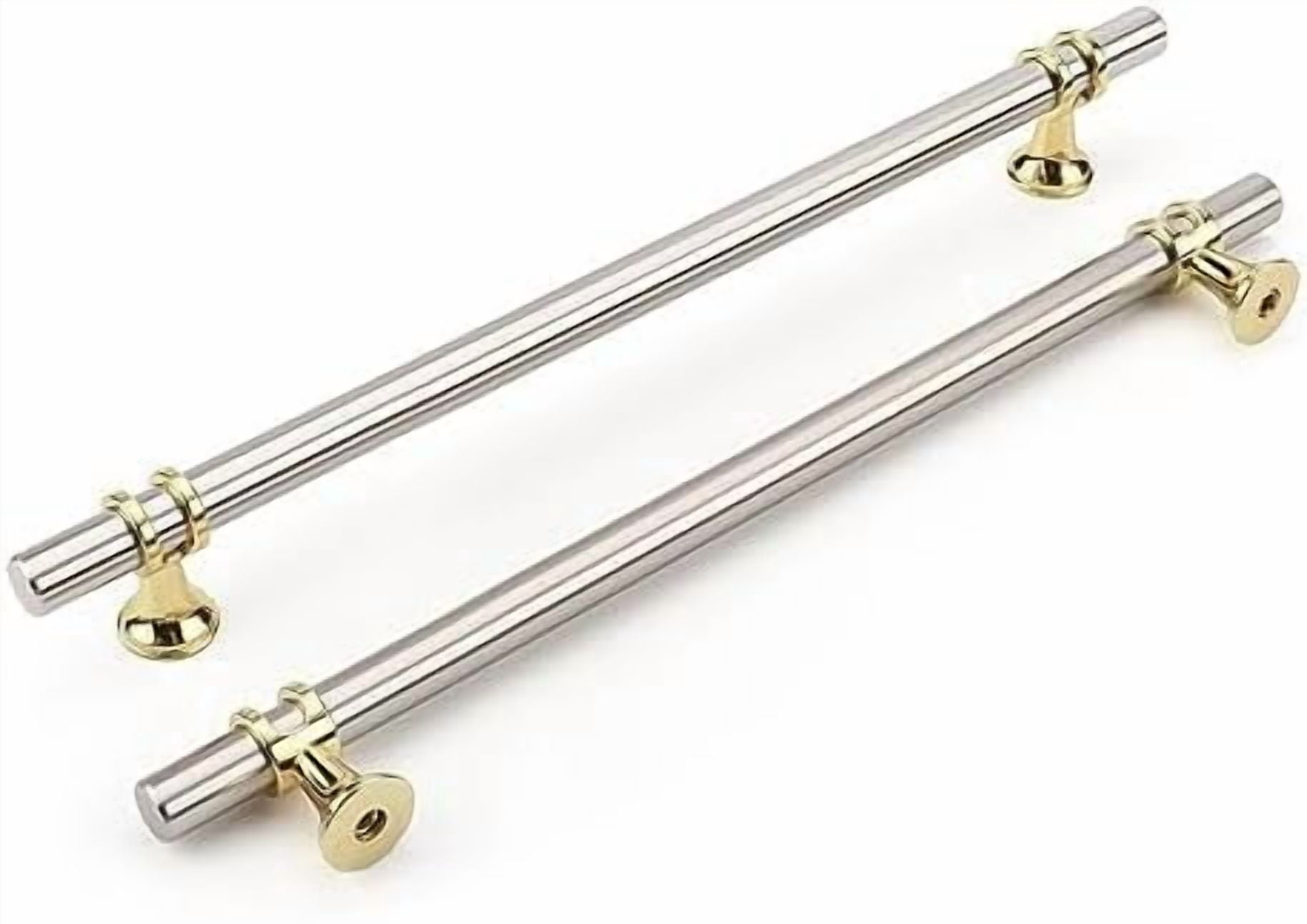 Cabinet Handles Drawer Pulls and Knobs, 2Pack Brushed Nickel and Gold 8 ...