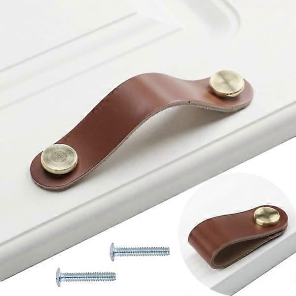 Cabinet Handles in Leather - Vintage Design with 4 Handles - Stylish and Durable Pulls for ...
