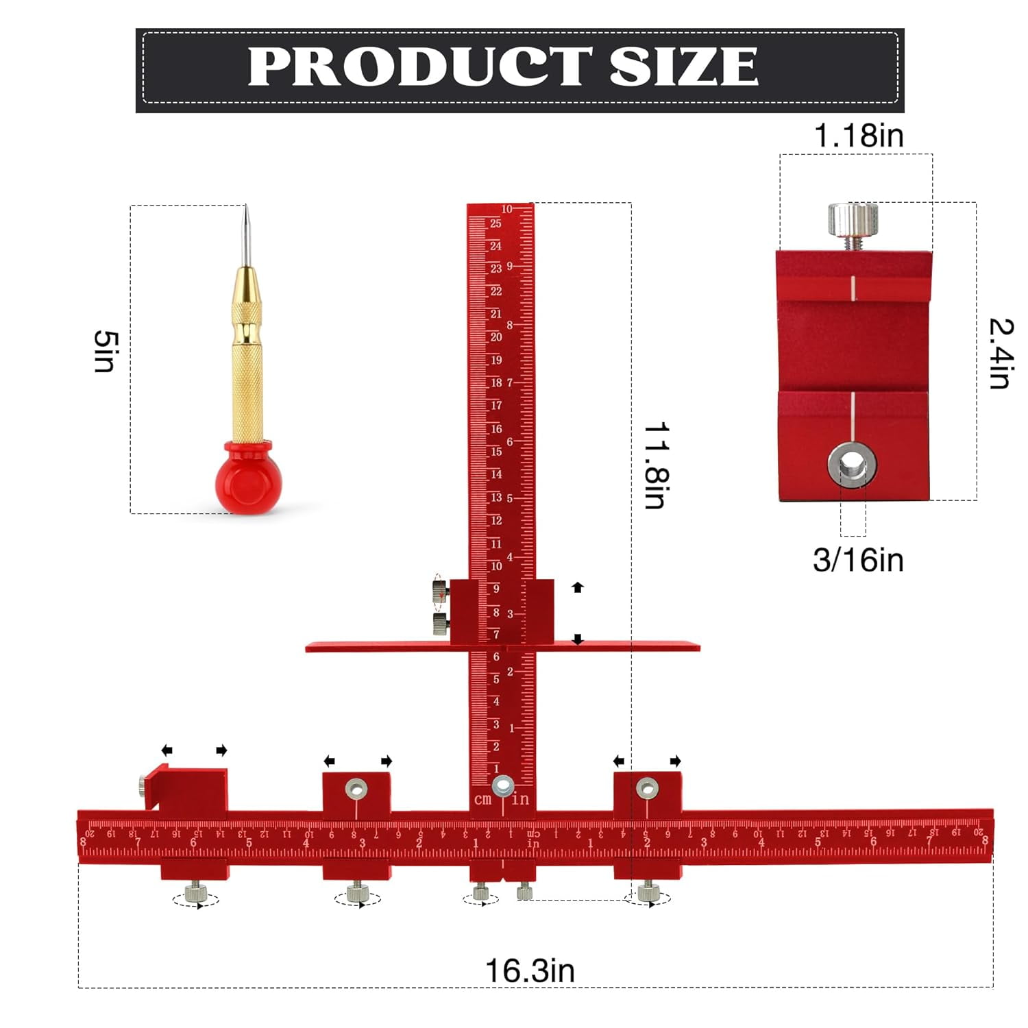 Cabinet Hardware Jig, Aluminum Alloy Handle Template Tool for Fast and ...