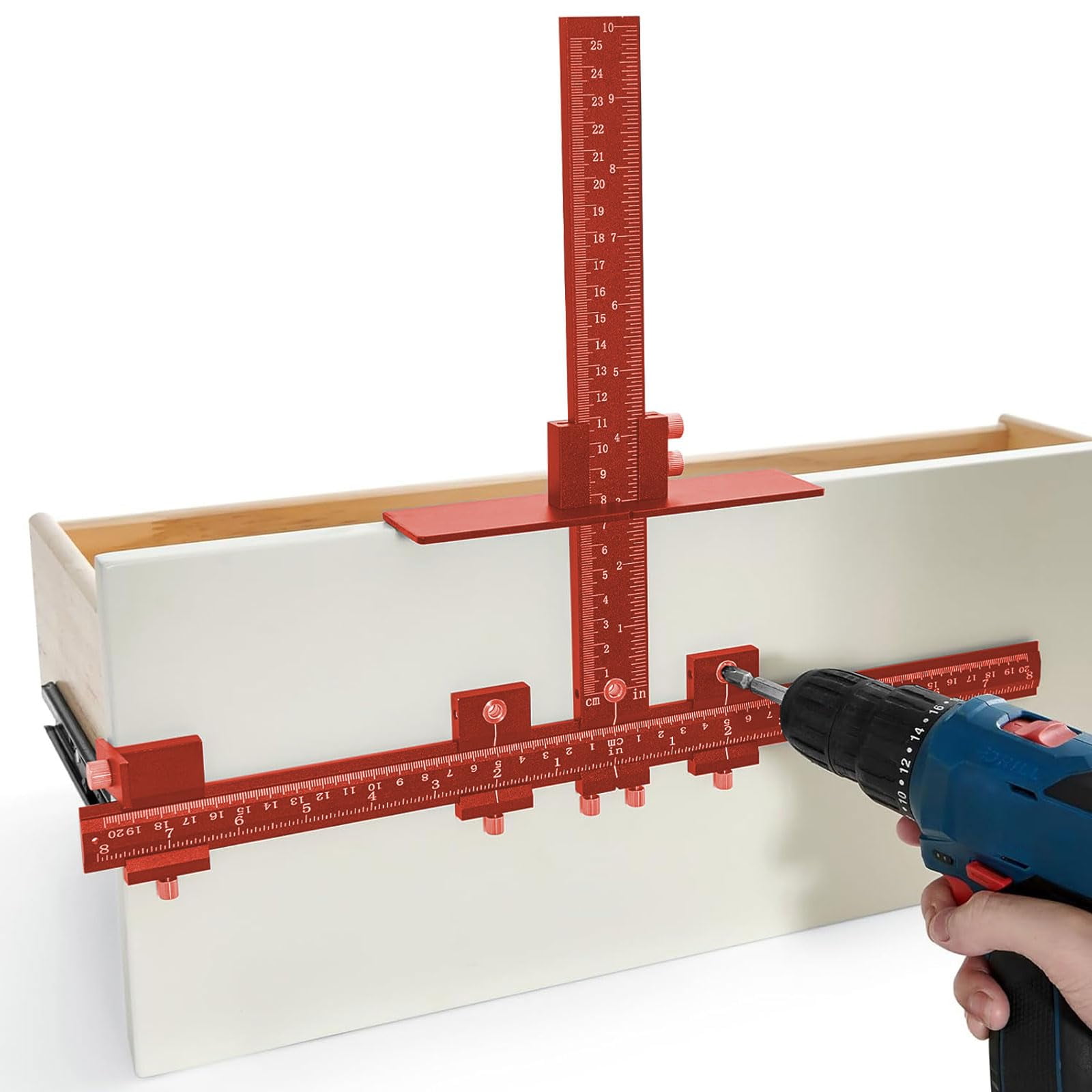 Cabinet Hardware Jig, Aluminum Woodworking Punch Locator, Adjustable Cabinet Template Tool for ...