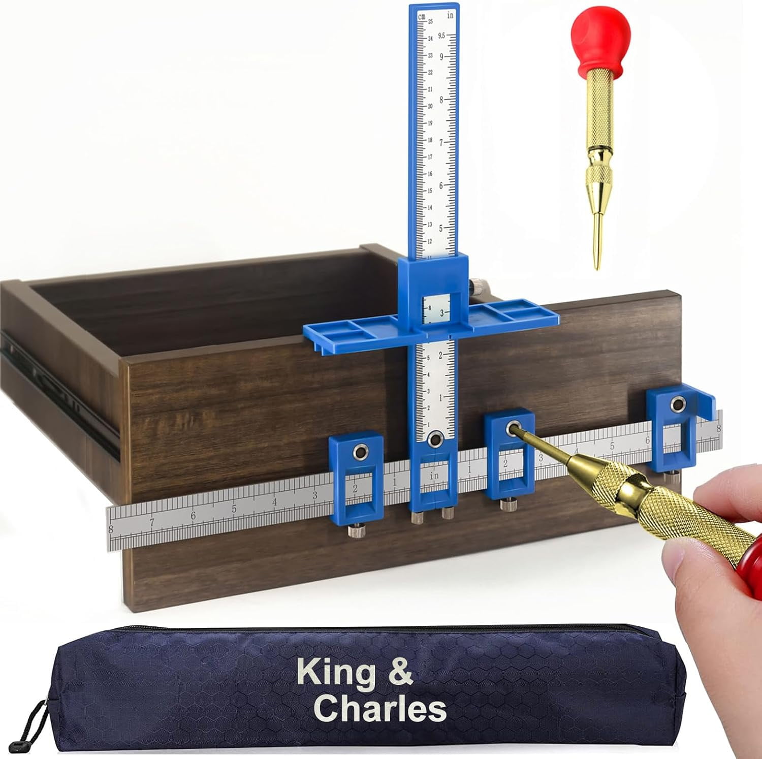 Cabinet Hardware Jig, Cabinet Handle Jig with Automatic Center Punch ...
