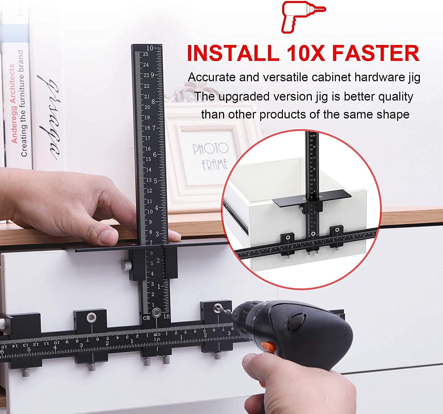 Cabinet Hardware Jig for Handles, Adjustable Template with Convenient ...