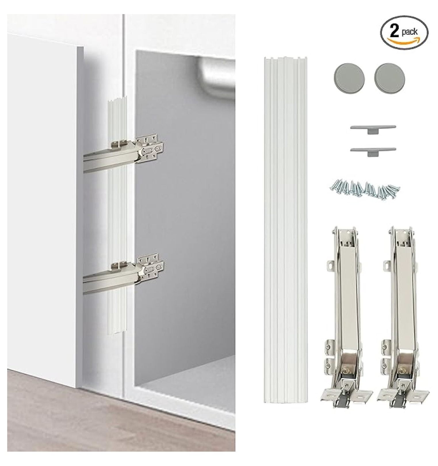 Cabinet Hinges 2 Pack, 180° Parallel Opening Door Hinges for Kitchen ...