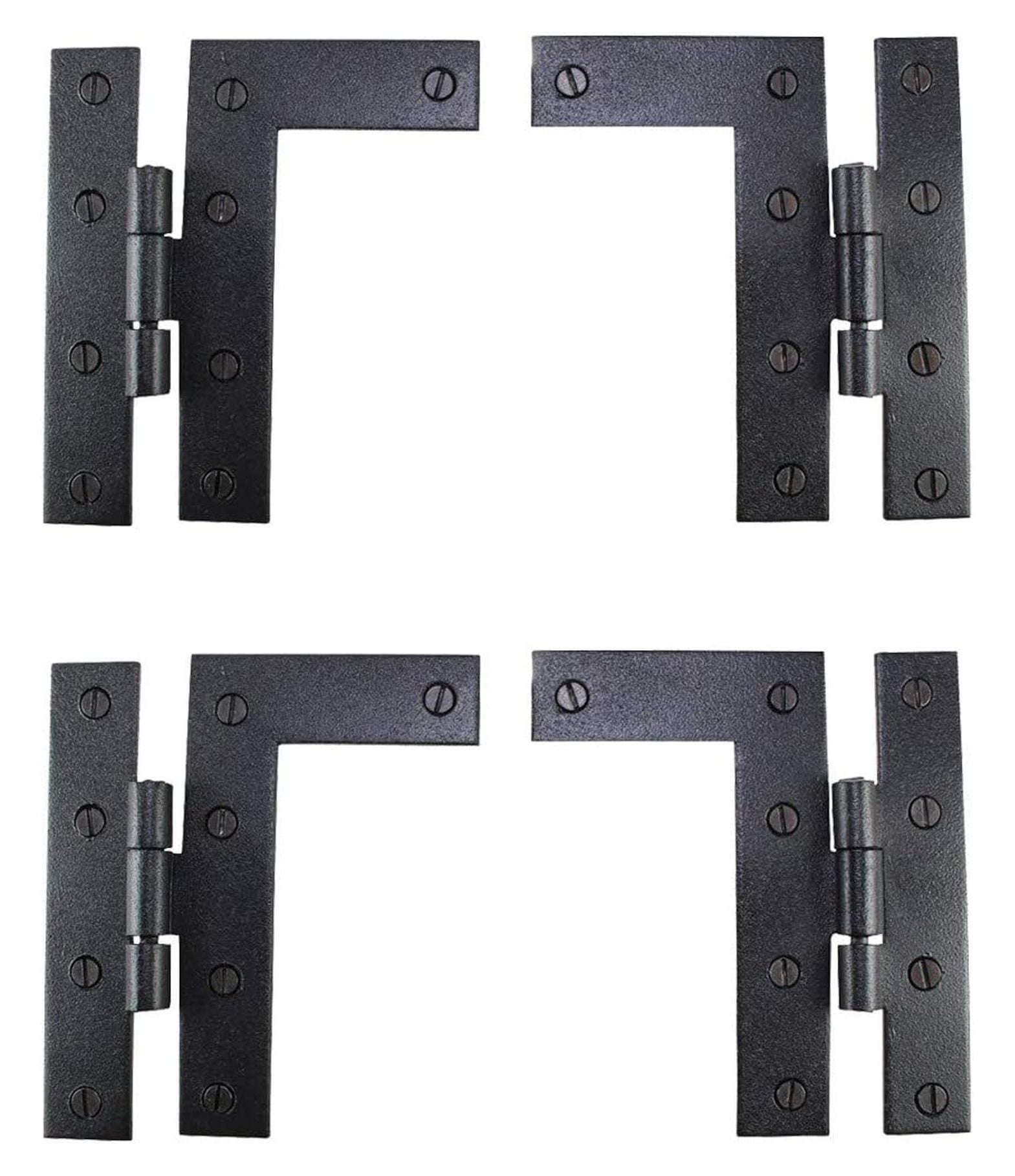 Cabinet Hinges 4.5 in HL Hinge Pair Left and Right Black Wrought Iron ...