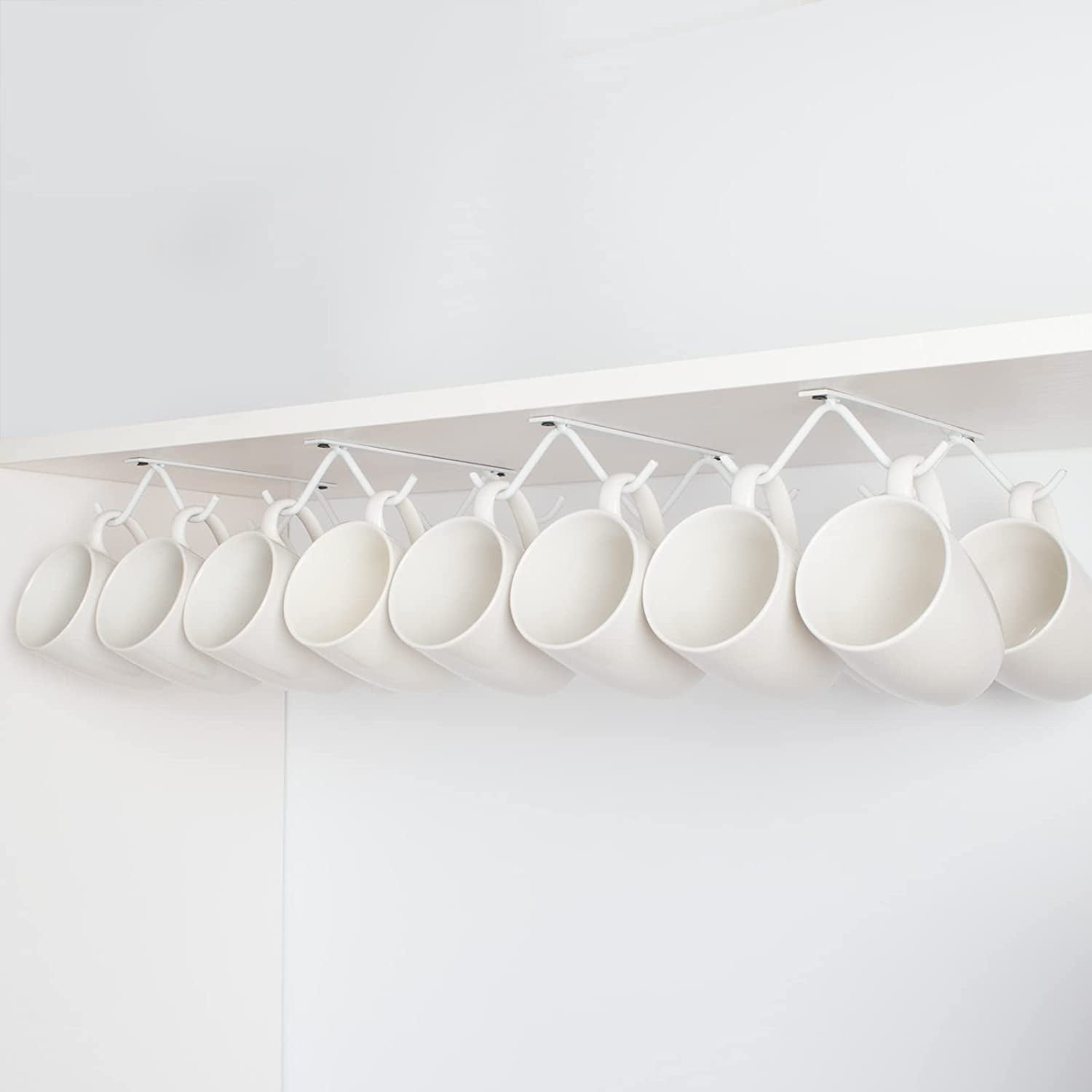 Cabinet Hook Mug Holder - Hanging Coffee Cup Rack for Kitchen, Under ...