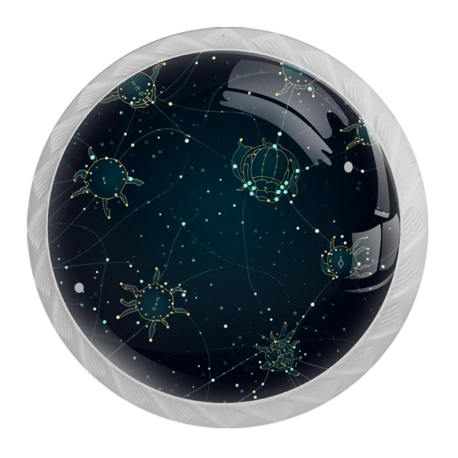 Cabinet Knobs 4 Pack, Kitchen Pulls Stainless Steel with Glass ABS ...