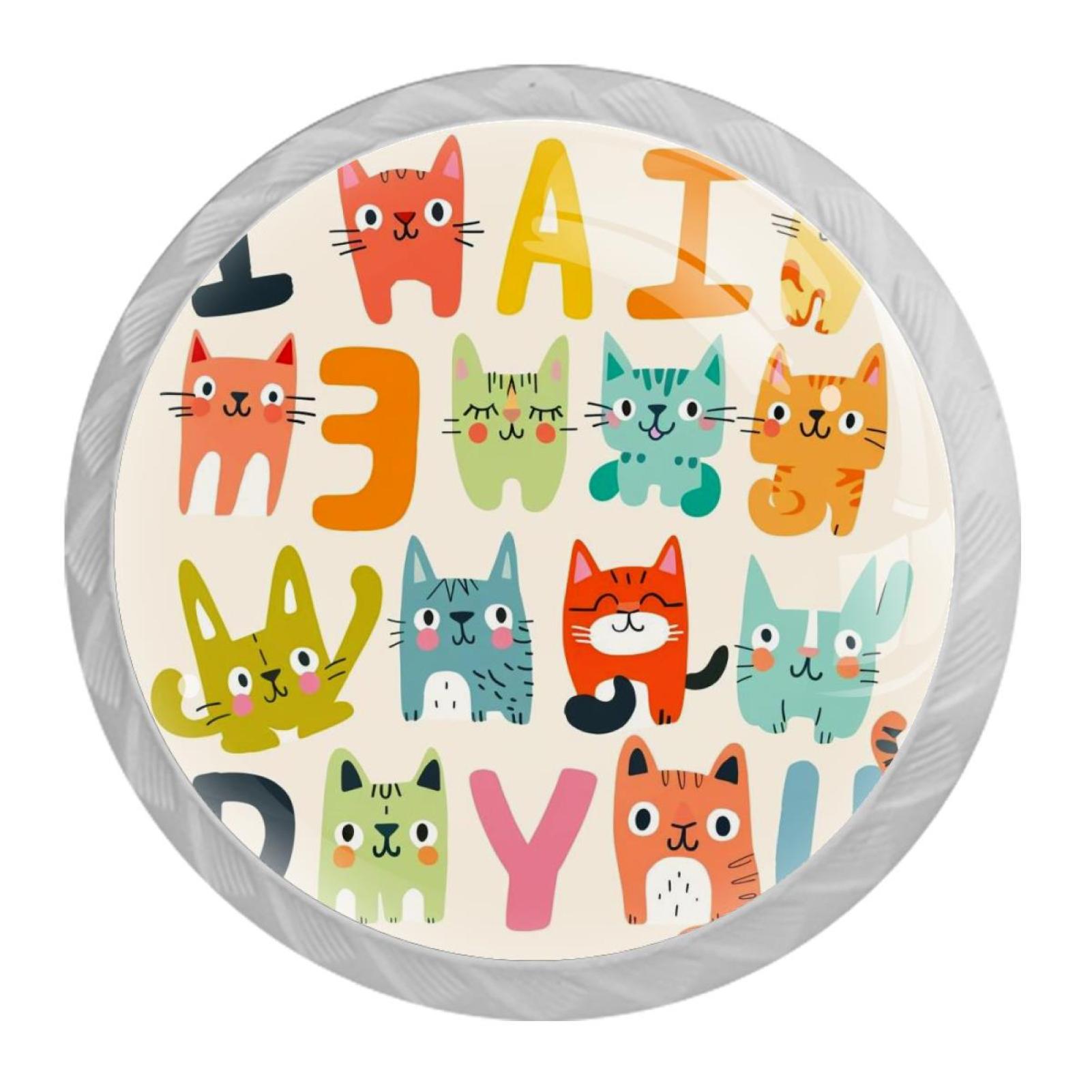 Cabinet Knobs 4 Pack, Kitchen Pulls Stainless Steel with Glass ABS ...