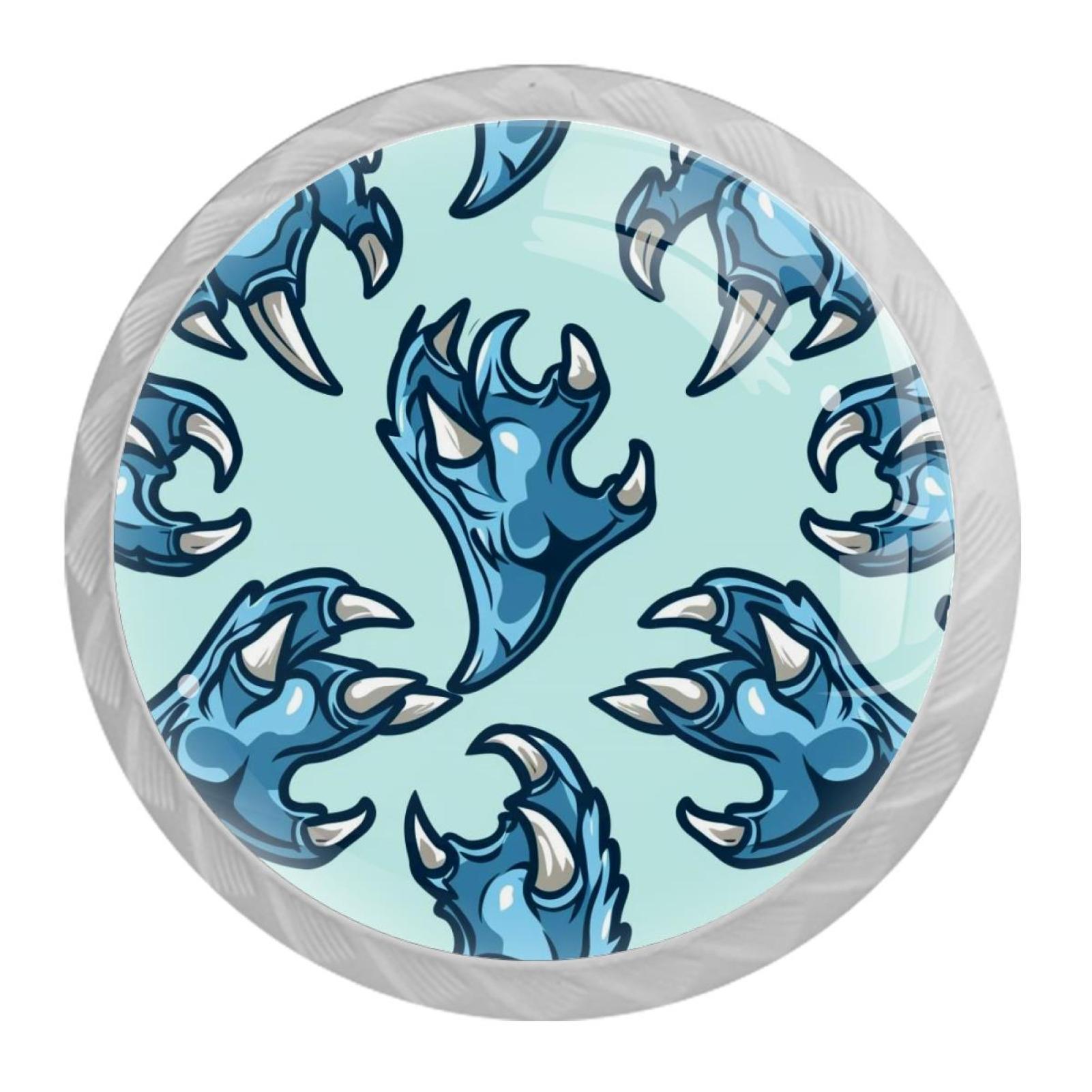 Cabinet Knobs 4 Pack, Kitchen Pulls Stainless Steel with Glass ABS ...