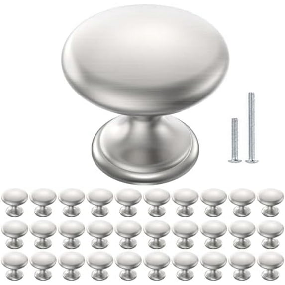 Cabinet Knobs Brushed Nickel 30 Pack Cabinet Handles Drawer Knobs Solid ...