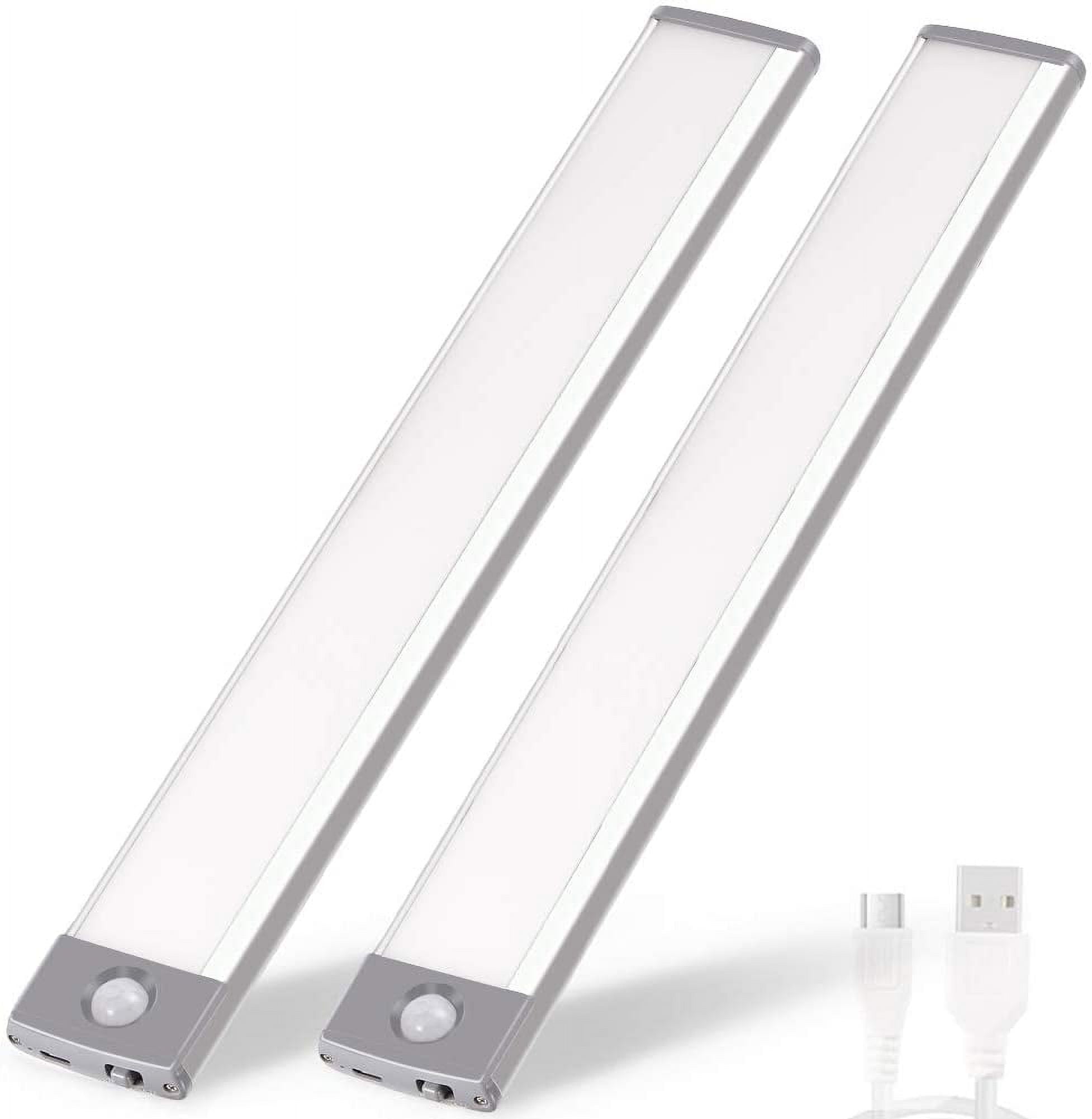 Mikhai 16inch Under Cabinet Lighting, 2 Pack Rechargeable Motion Sensor ...