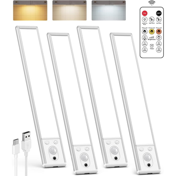 Under Cabinet Lighting , 2200mAh Rechargeable Operated Motion Sensor ...