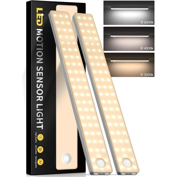 Under Cabinet Lighting, 3 Color Temperatures Motion Sensor Light Indoor ...
