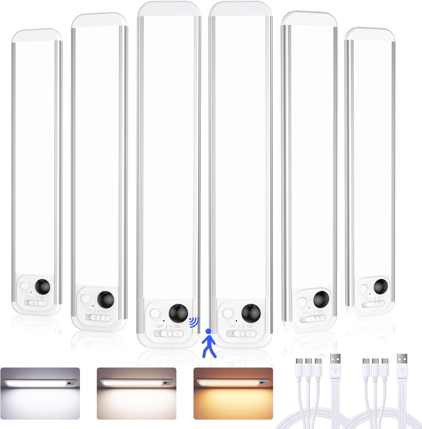 Under Cabinet Lighting, 3 Colors, Motion Sensor Light Indoor, LED ...