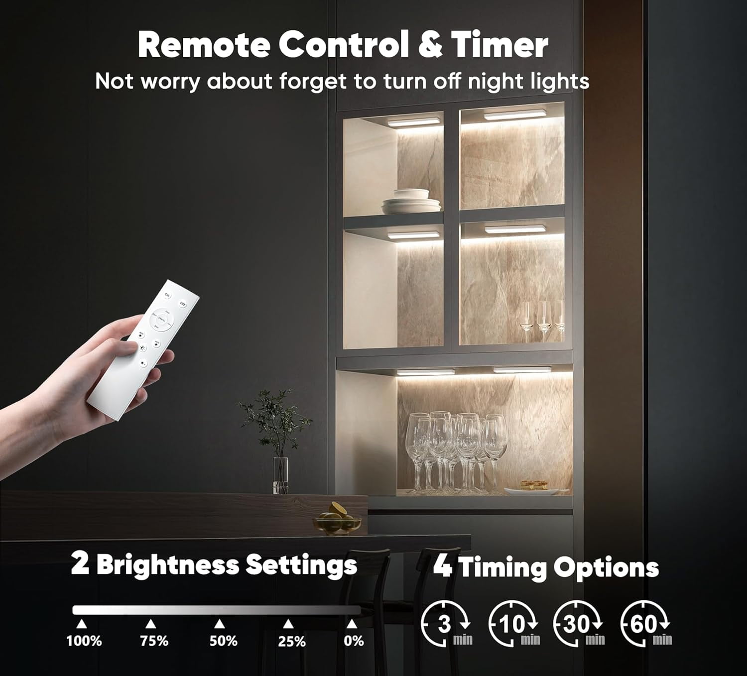 Under Cabinet Lighting, 5-Pack Motion Sensor Light Indoor, Rechargeable ...