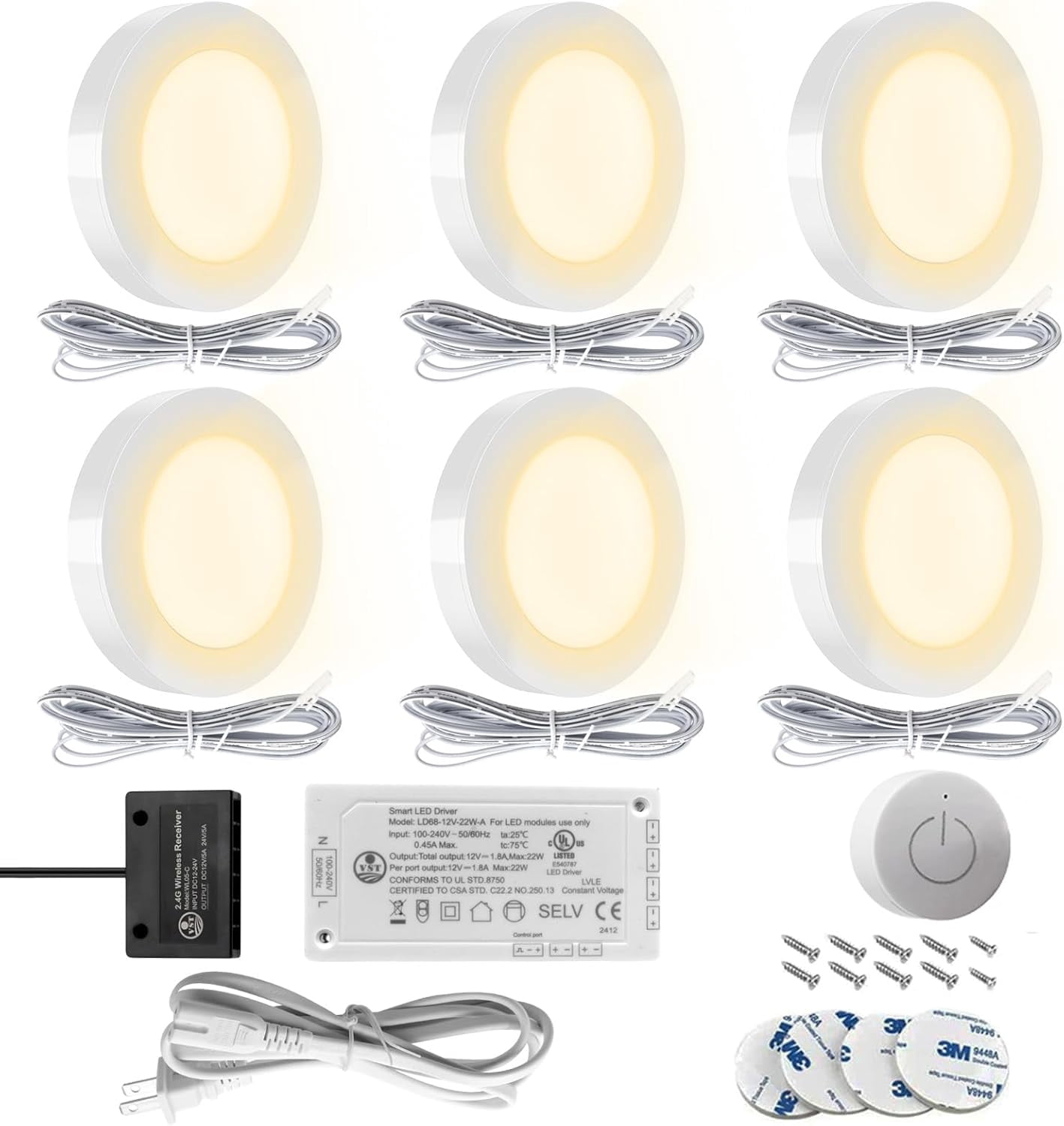 Under Cabinet Lighting Plug in with Wireless Touch Dimmer Switch ...