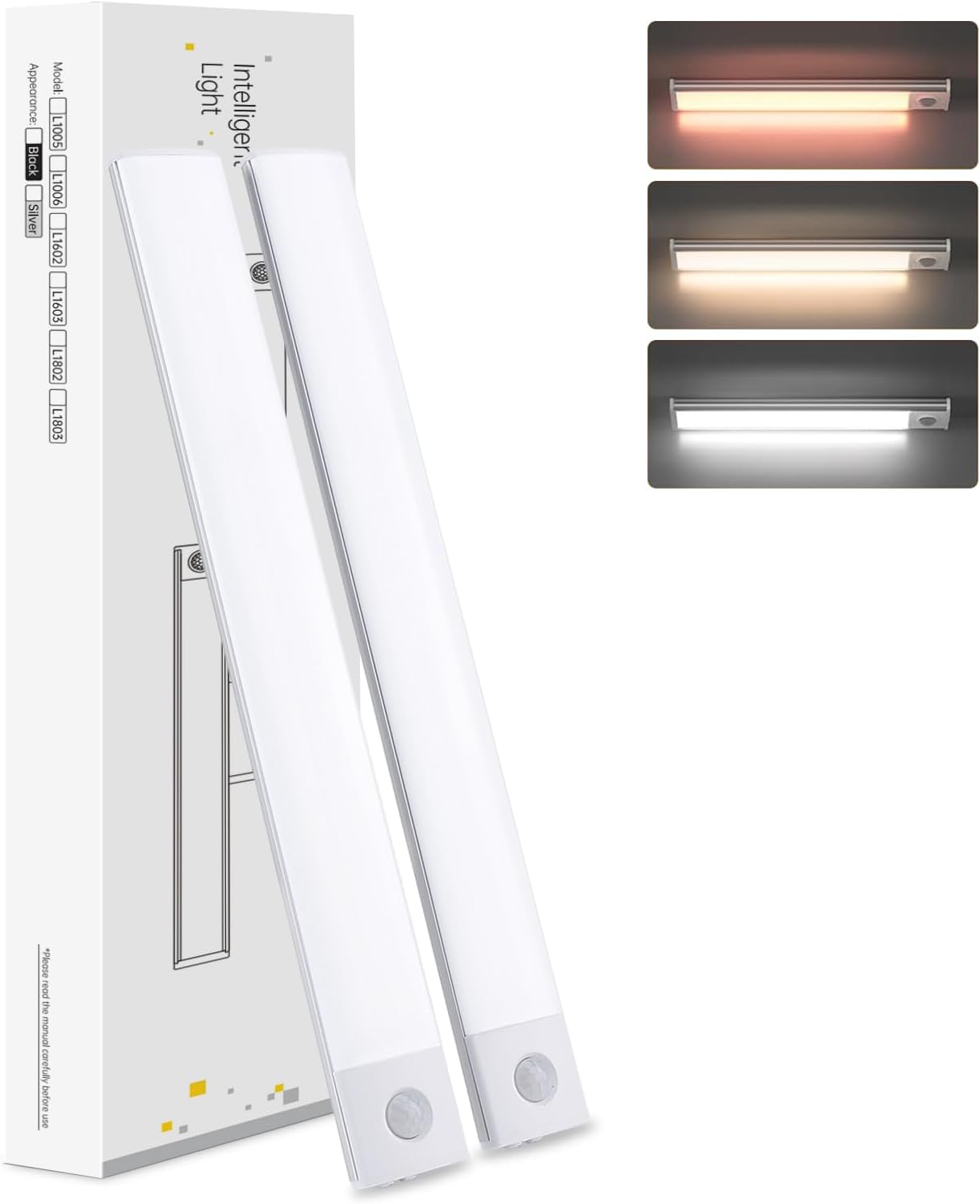 Under Cabinet Lights,60 LED Rechargeable Battery Operated Motion Sensor ...