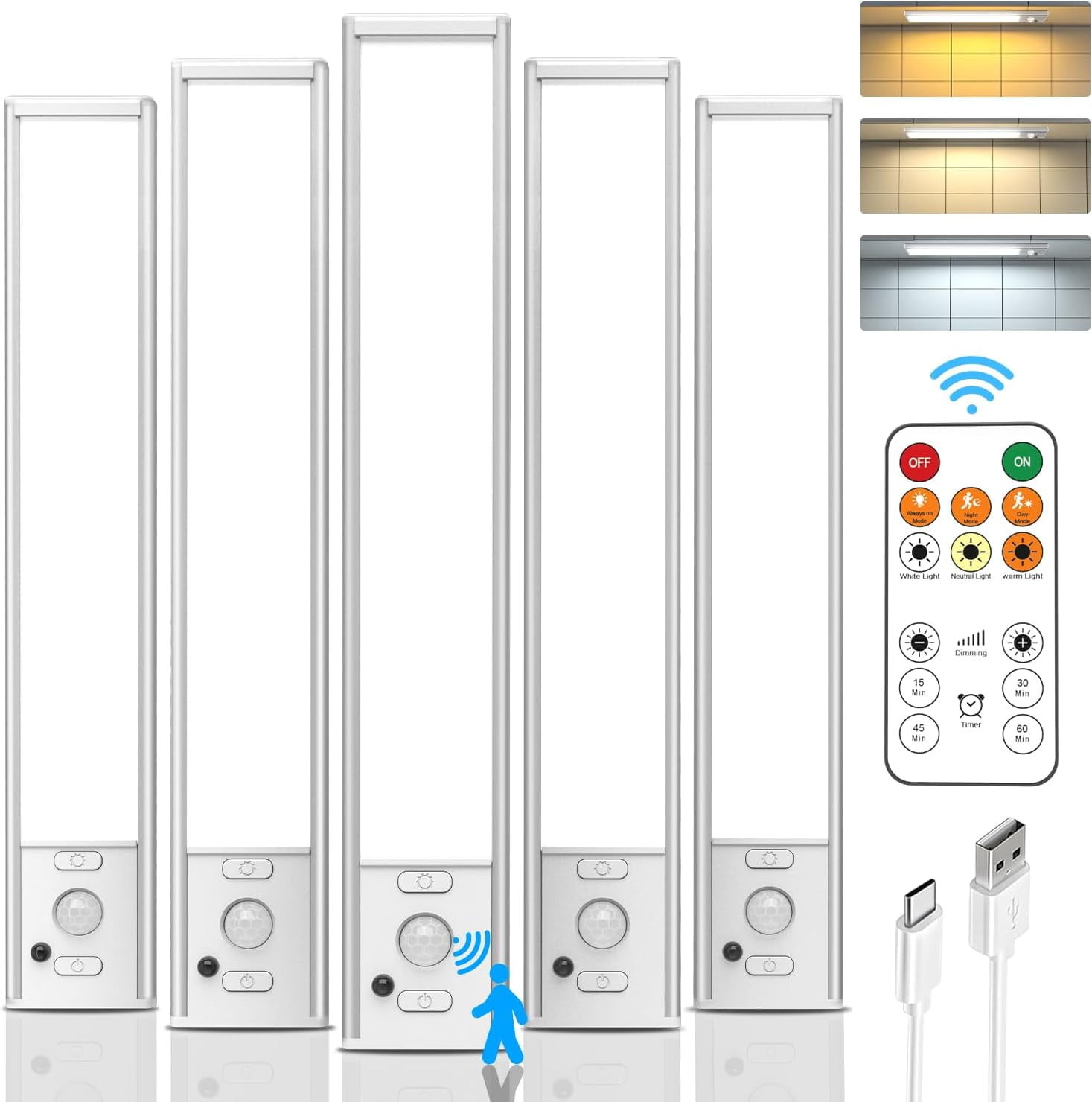 Under Cabinet Lights ,Motion Sensor Light Indoor Closet Lights with ...