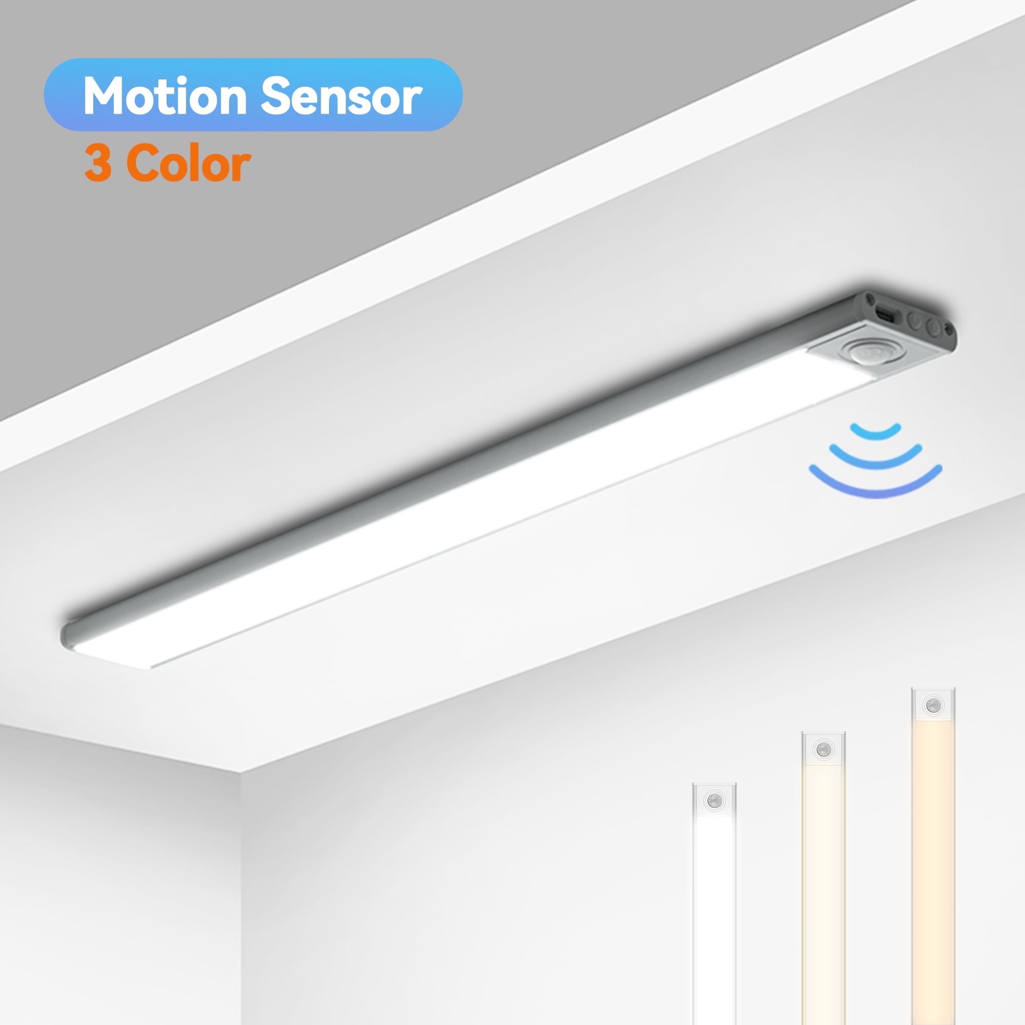 WeGuard 47 LED USB-C Rechargeable Under Cabinet Lights, Motion Sensor ...