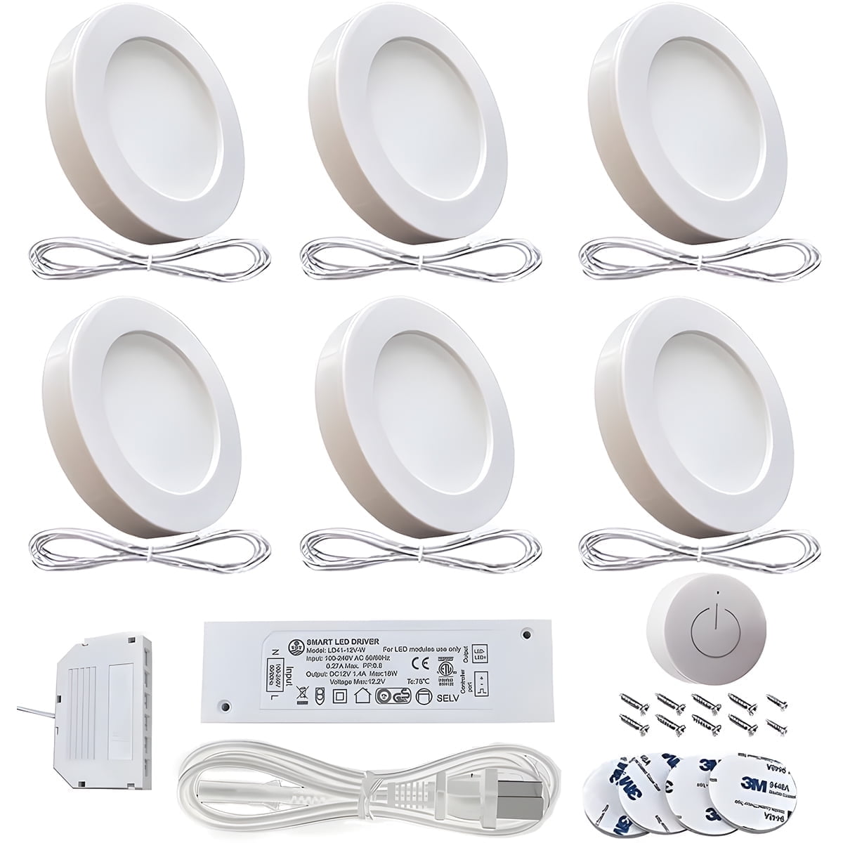 VST Under-Cabinet LED Lights, 2W (12W Total, 60W Equivalent), Wireless ...