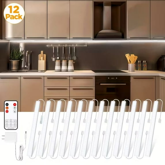 Under Cabinet Lights Plug-in, 3 Pack x 12inch LED Under Cabinet ...