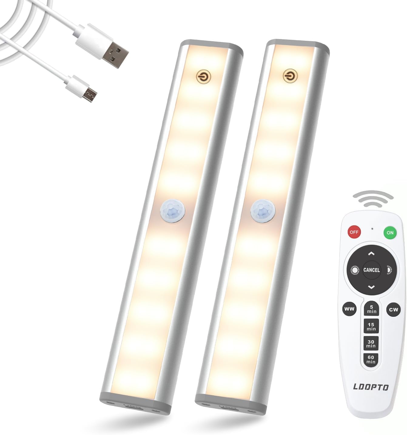Under Cabinet Lights Wireless Remote Control, Rechargeable Battery ...