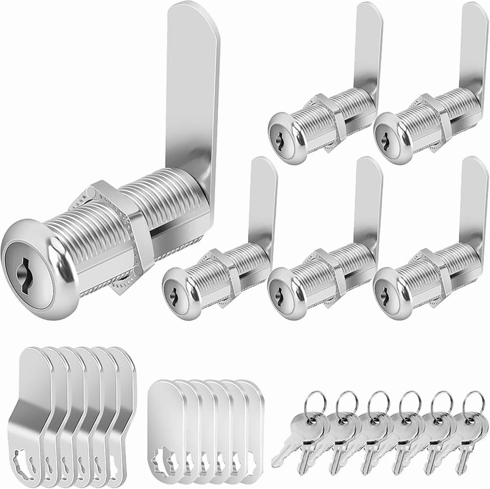 Cabinet Lock Set, 1-1/2" Long Keyed Alike Cam Locks, 15 Pack, Zinc ...