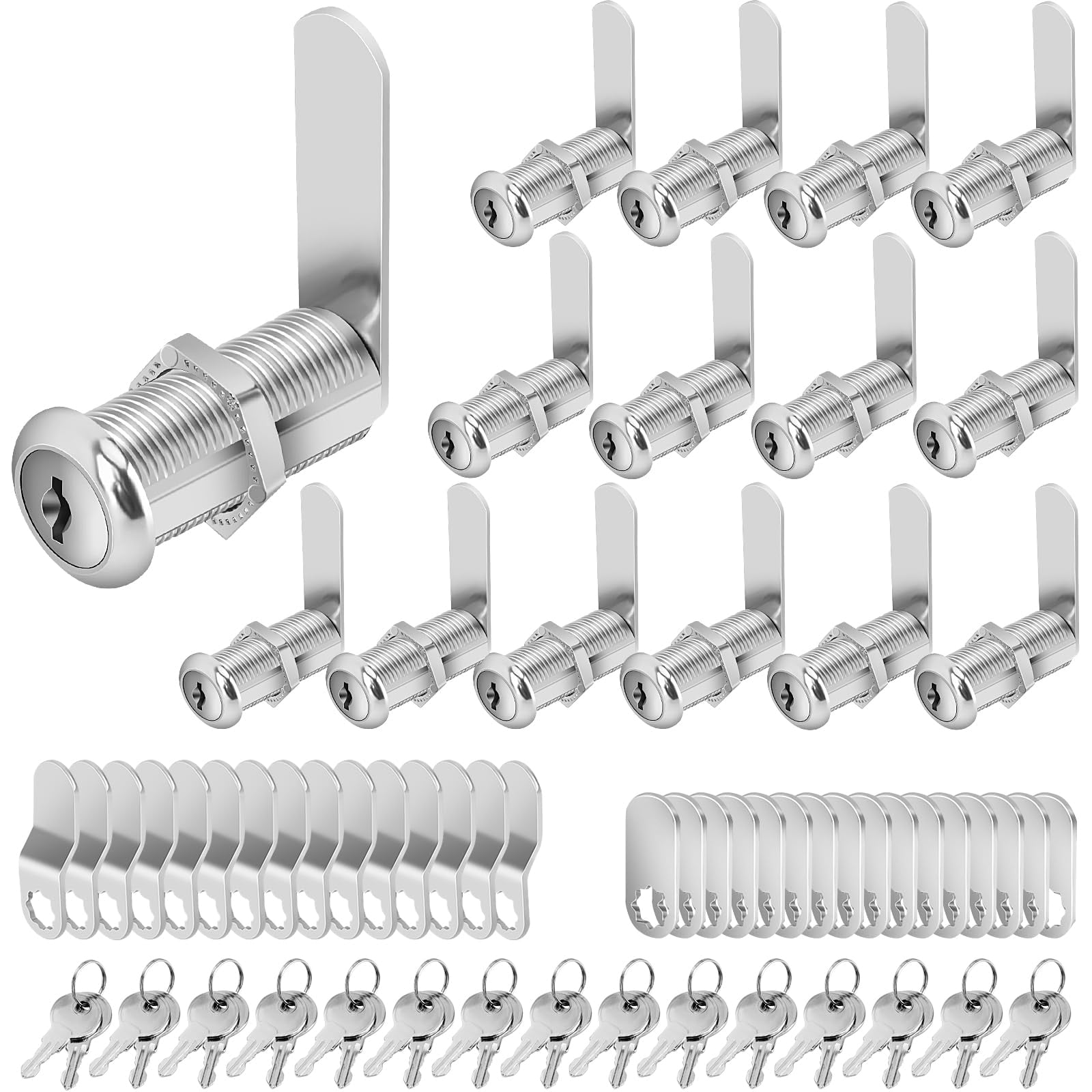 Cabinet Lock Set 15 Pack 1-1/2 Inch Zinc Alloy RV Tool Box Cabinets ...