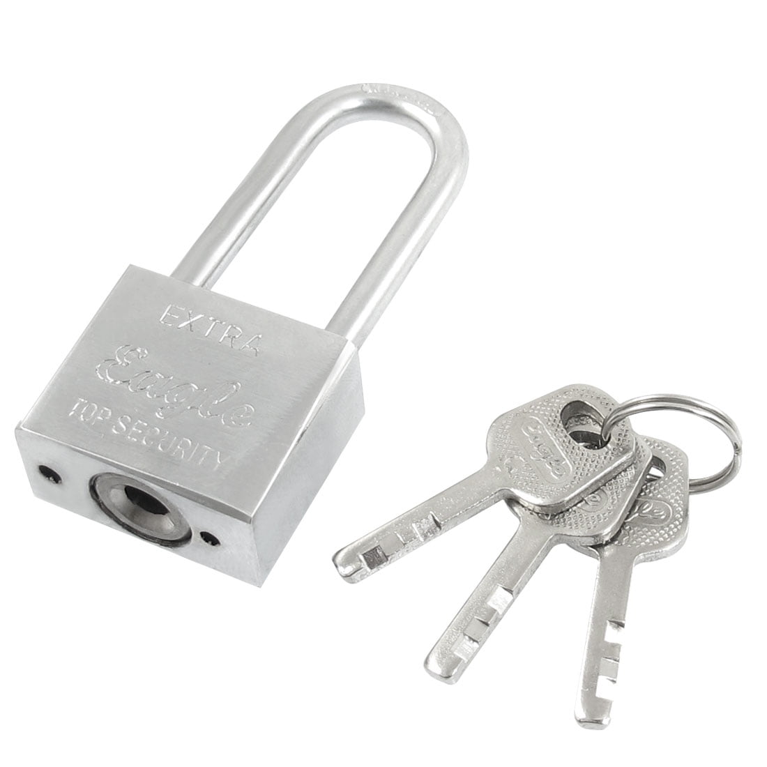Cabinet Locking 30mm Wide Silver Tone Metal Padlock with key Long 2.8 ...