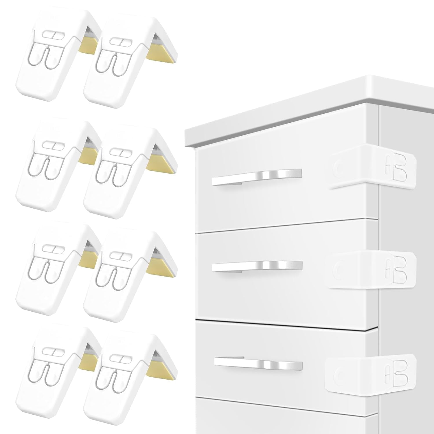Cabinet Locks for Babies - 8 Pack Child Proof Cabinet Locks Child ...