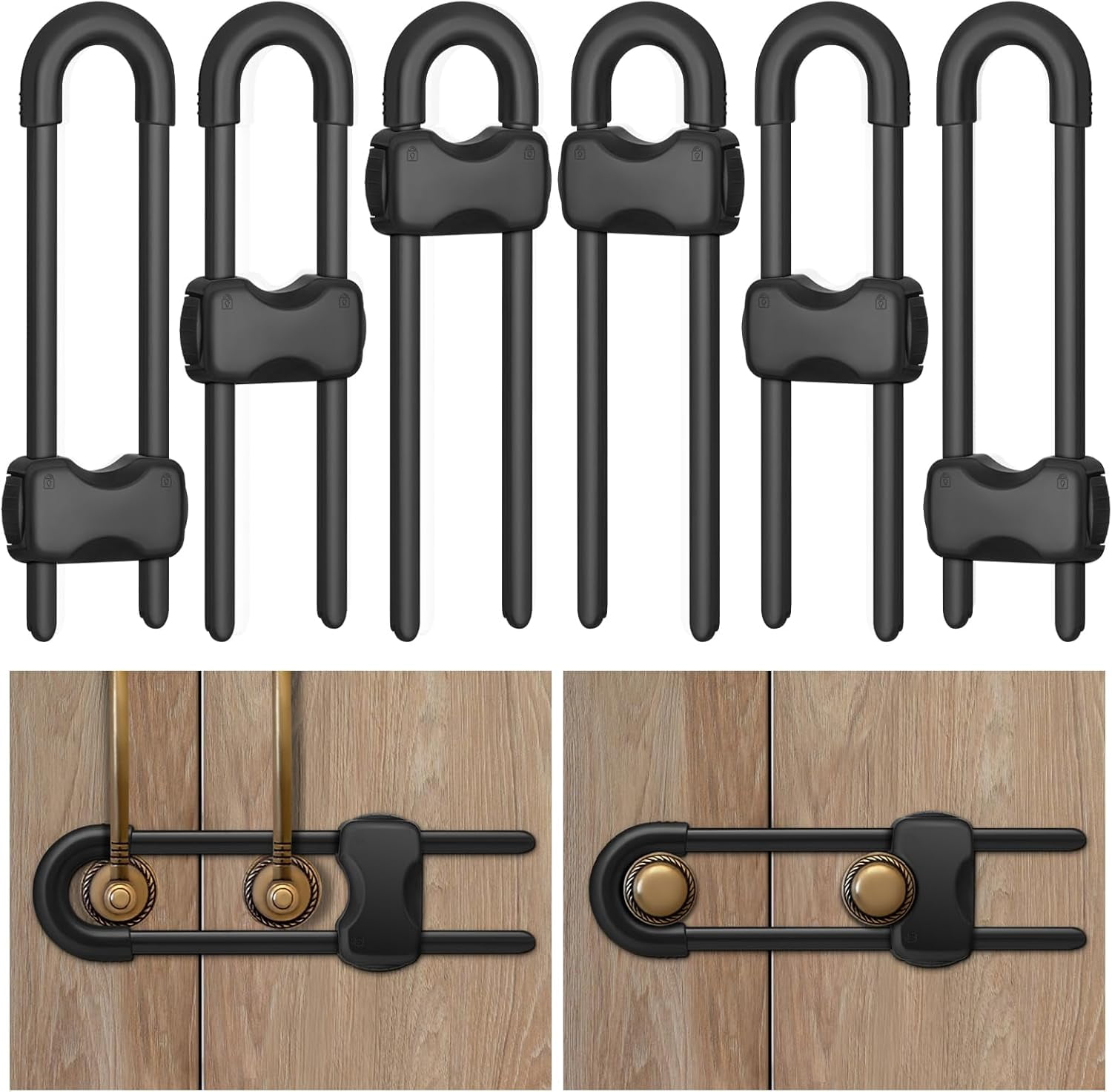Cabinet Locks Baby Proofing,Child Proof Cabinet Locks,6 Pack Adjustable ...