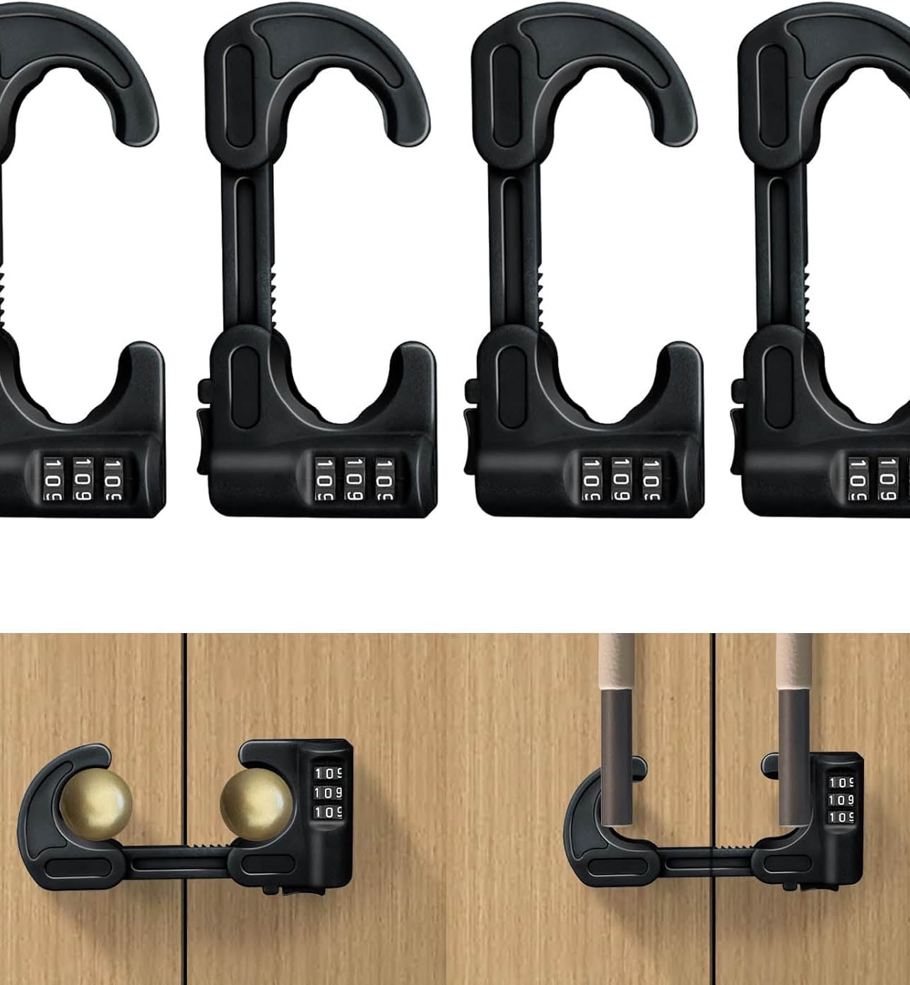 Cabinet Locks with Combination Sliding Door Locks Adjustable U Shaped ...