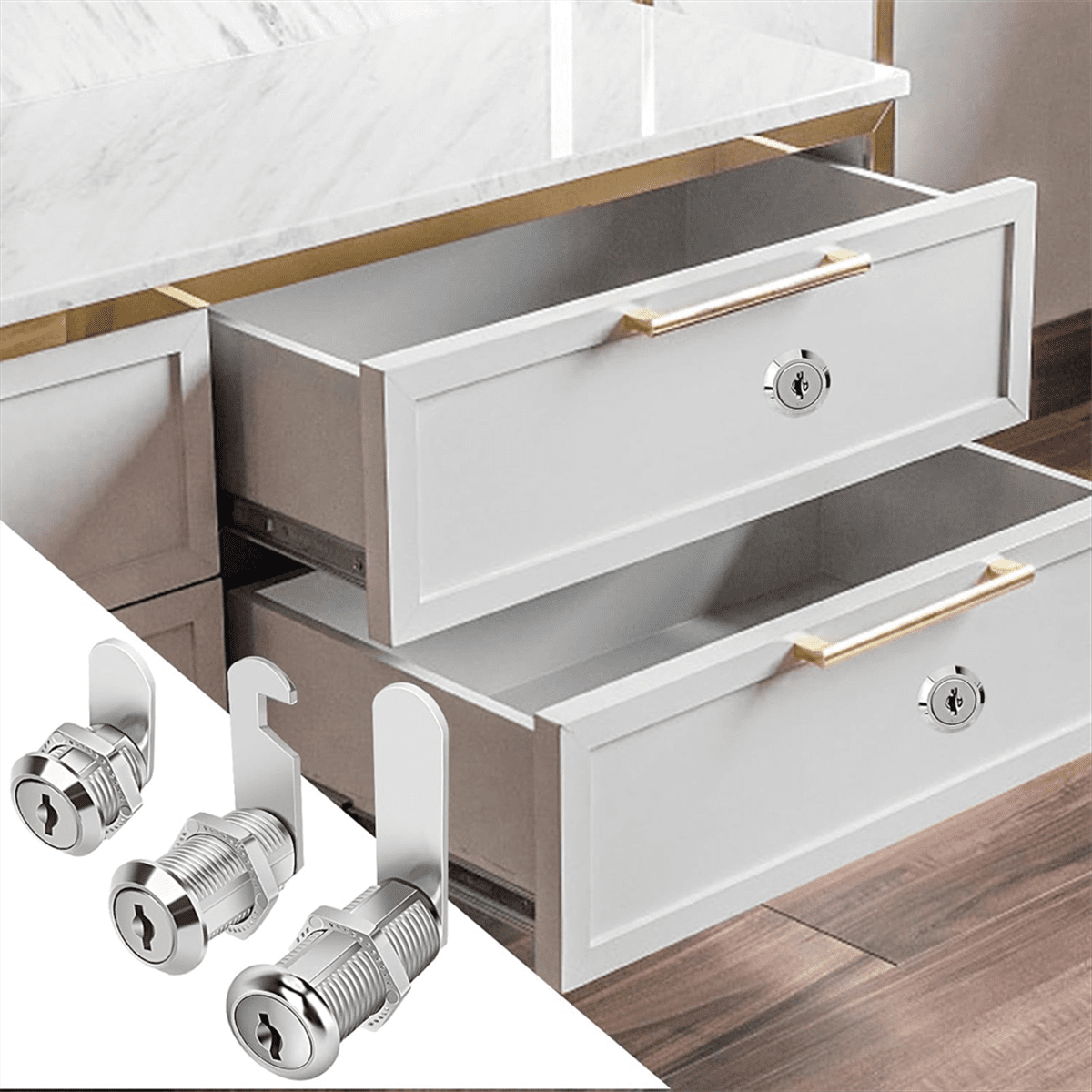 Cabinet Locks with Keys, Long Cam Locks Keyed Alike, Cabinet Cam Lock Set for Cabinets RV ...