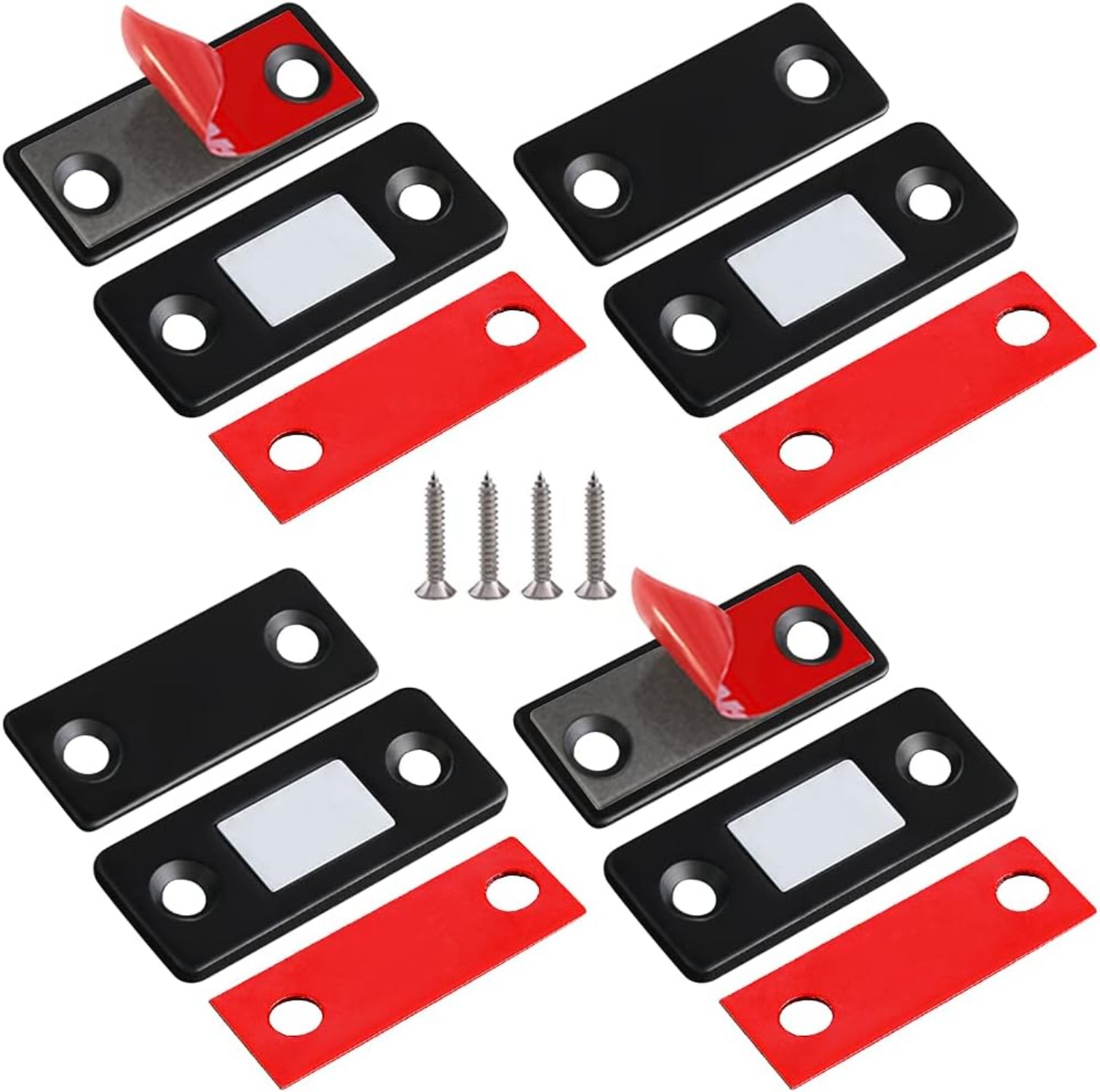 Cabinet Magnetic Catch 4 Pack Ultra Thin Cabinet Door Magnets Stick on ...