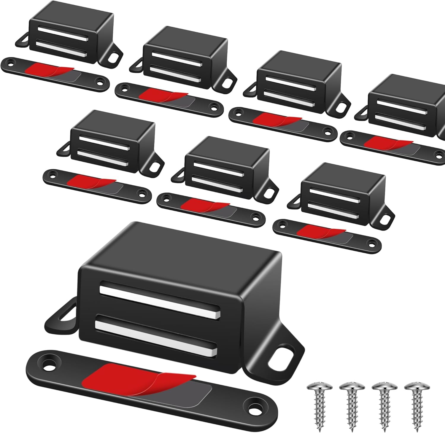 Cabinet Magnetic Catch 8 Pack Black Cabinet Door Magnetic Catch with ...