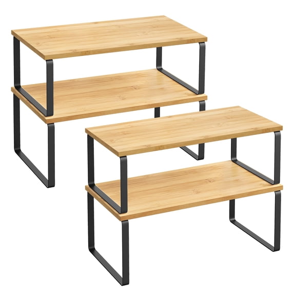 Cabinet Organizer Shelf, Set of 4 Kitchen Counter Shelves, Kitchen ...