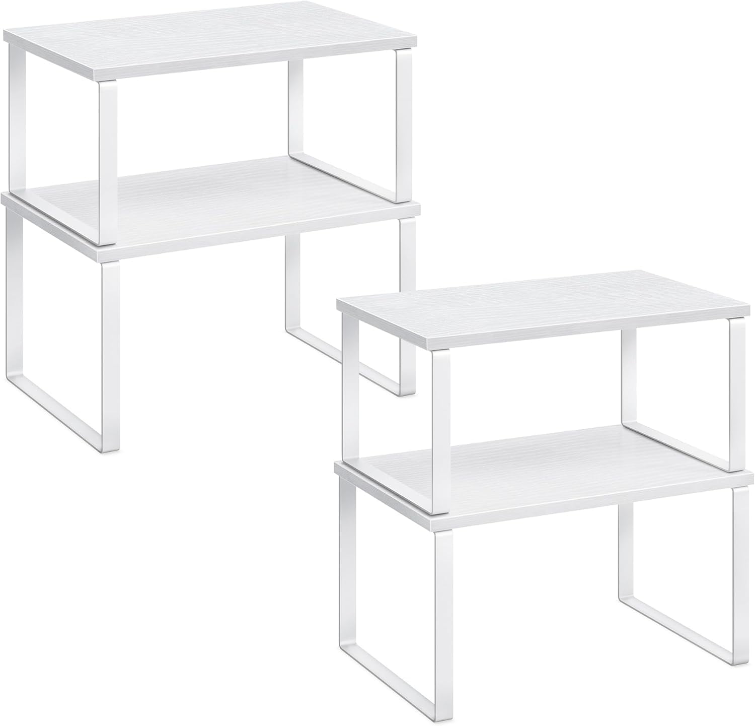 Cabinet Organizer Shelf, Set of 4 Kitchen Counter Shelves, Kitchen ...