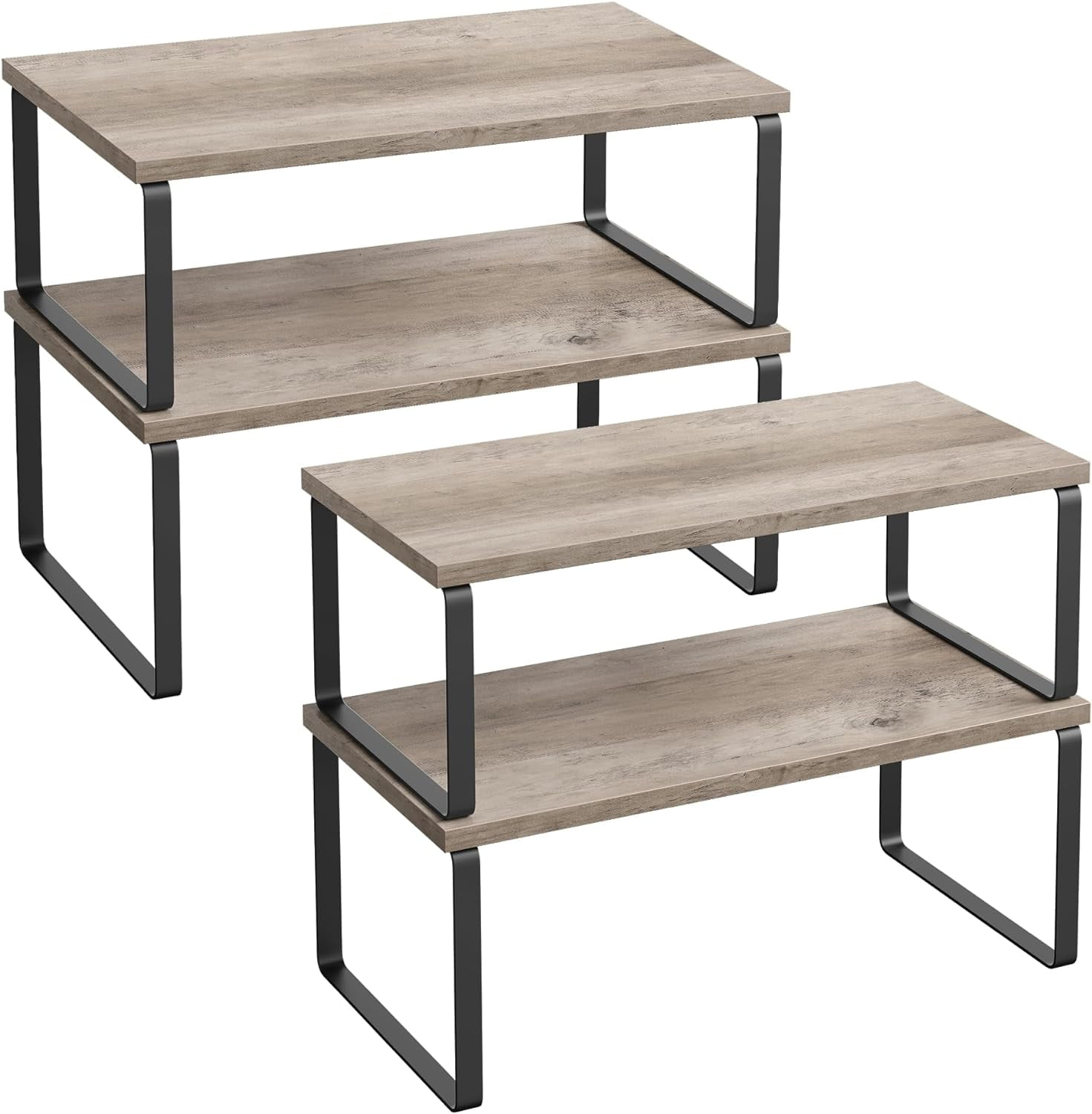 Cabinet Organizer Shelf, Set of 4 Kitchen Counter Shelves, Kitchen ...