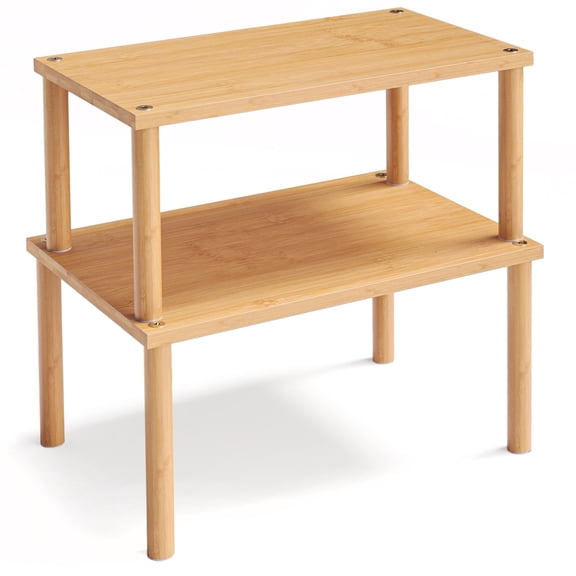 Cabinet Organizer Shelf(Set of 2),Kitchen Counter Shelves,Bamboo ...