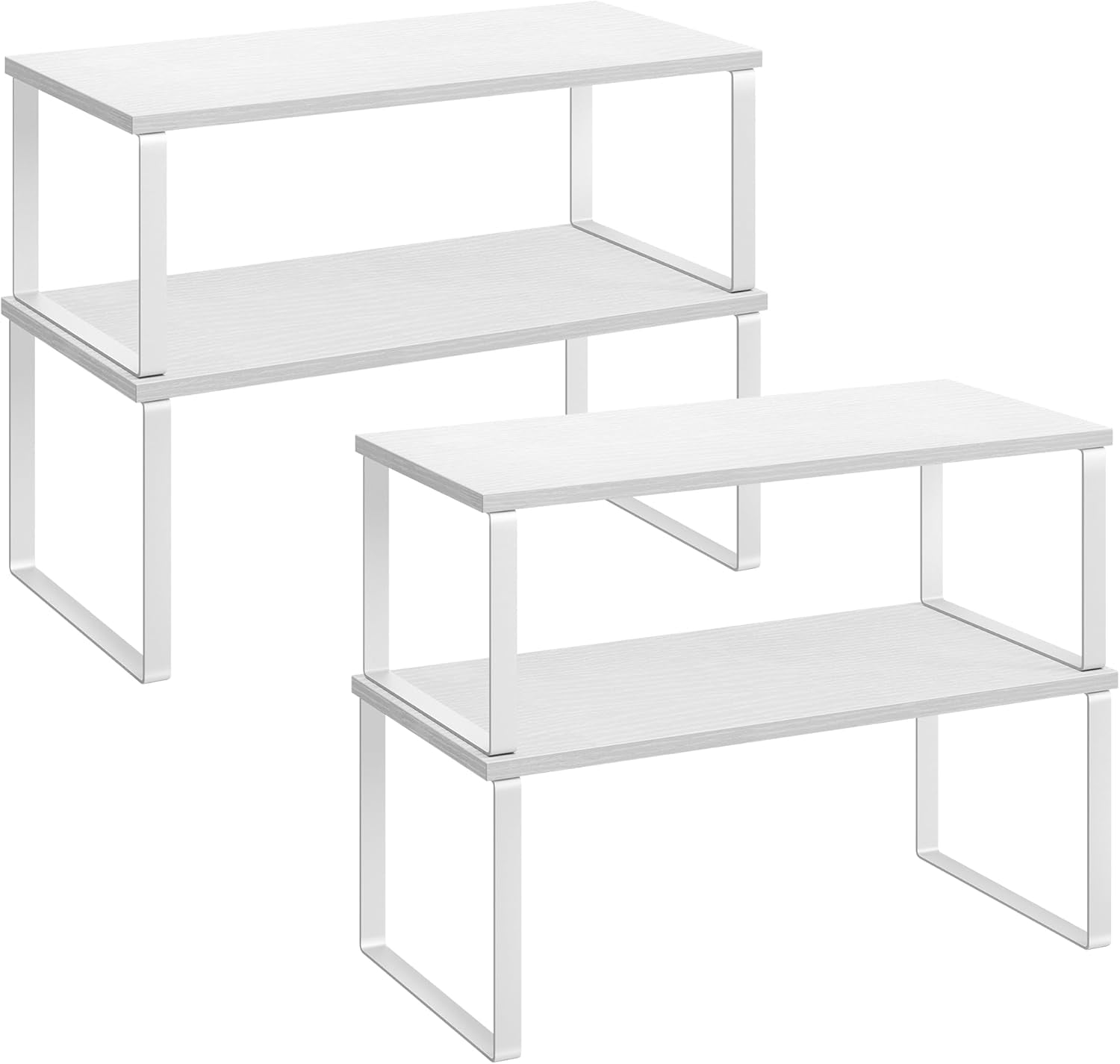 Cabinet Organizer Shelf, Set of 4 Kitchen Counter Shelves, Kitchen ...