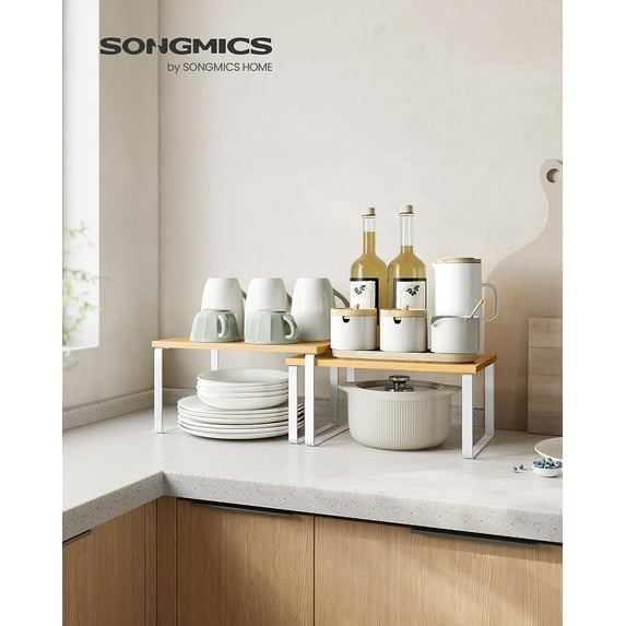 Cabinet Organizer Shelf Set of 4 Kitchen Counter Storage Spice Rack ...