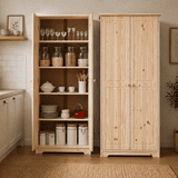 From the Tree Furniture Pantry Cabinet, 2 Doors, Unfinished Solid Pine ...