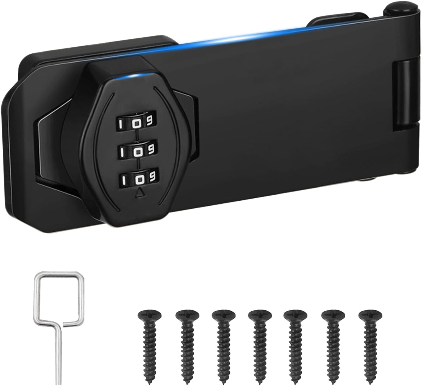 Cabinet Password Hasp Locks 4 Inch, Balck Mechanical Combination Latch ...