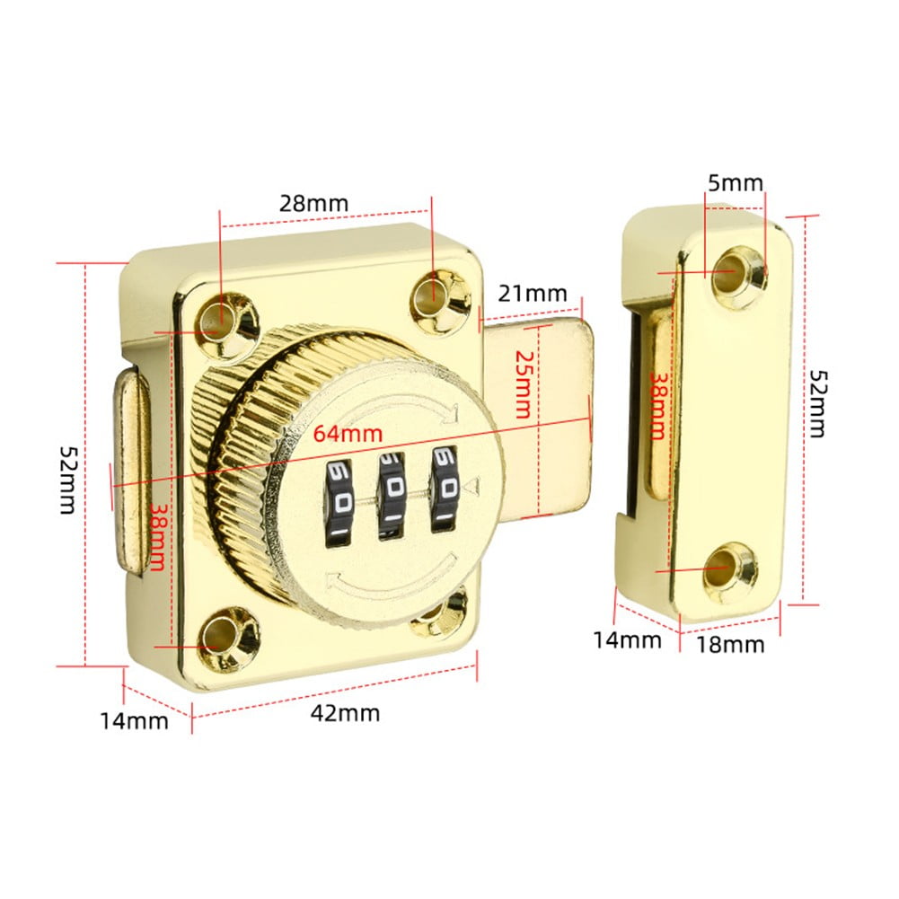 Cabinet Password Latch Zinc Alloy Keyless Combination Lock 3-Digit ...
