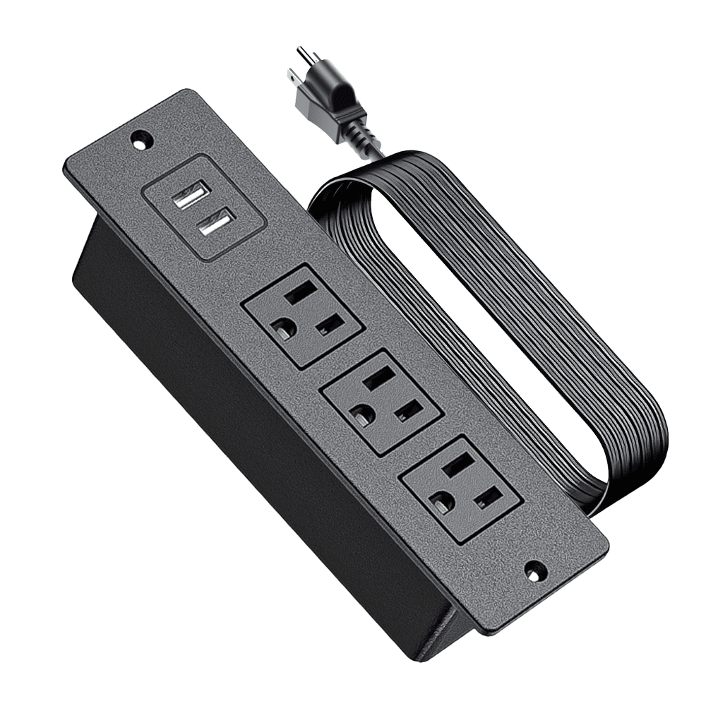 Cabinet Power Strip with Extension Cord Recessed Power Outlet, Hidden ...