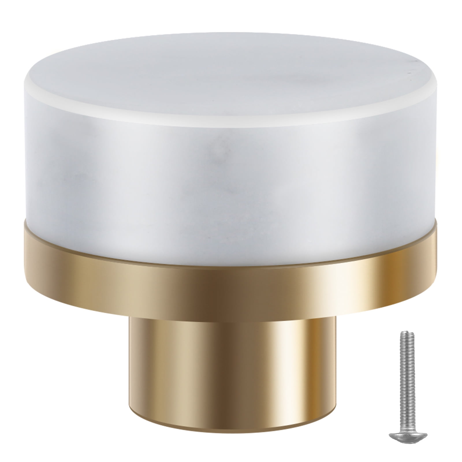 Cabinet Pull Marble Stone Brass Drawer Handle Easy Install Single Hole ...